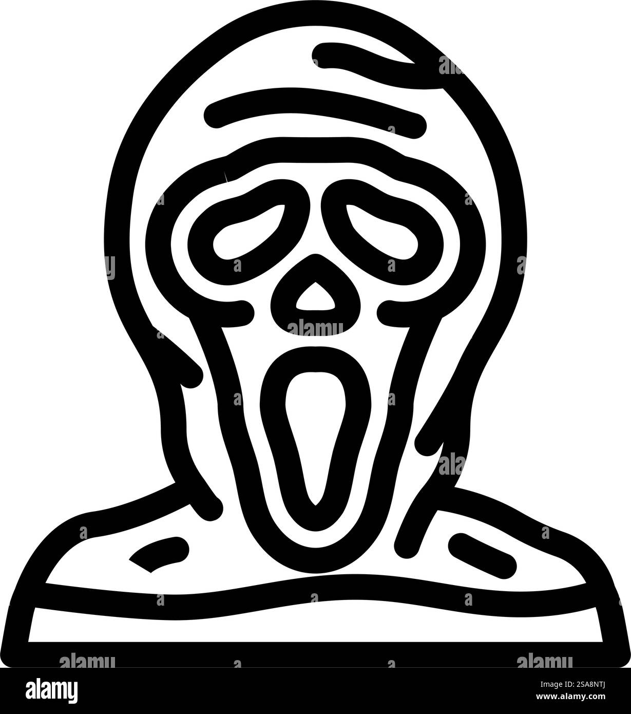 ghost mask face line icon vector. ghost mask face sign. isolated ...