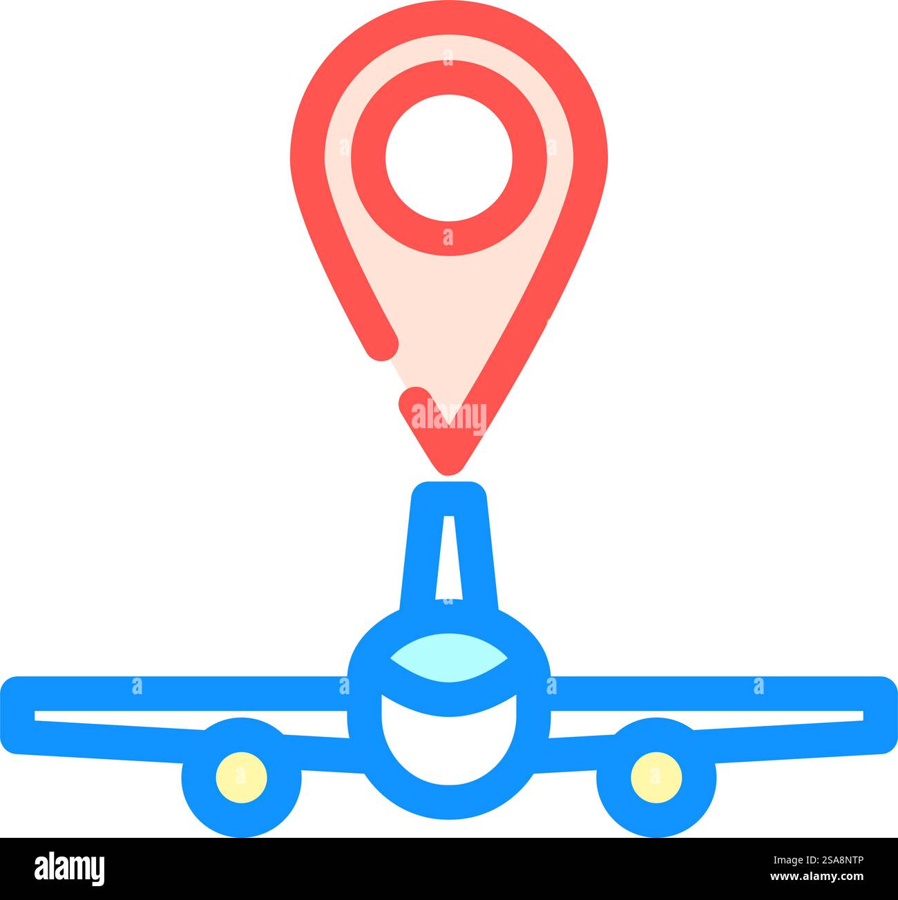 airplane map location color icon vector. airplane map location sign ...