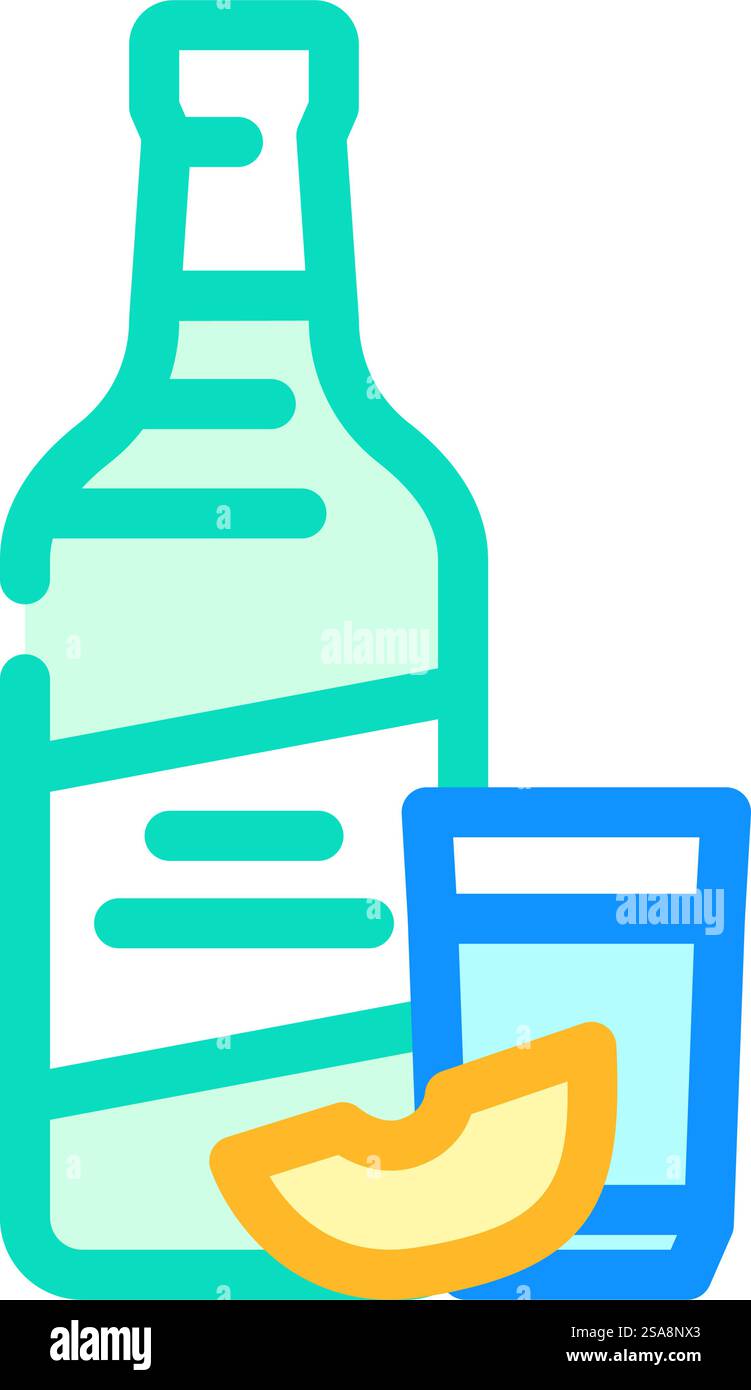 soju bottle korean cuisine color icon vector. soju bottle korean ...