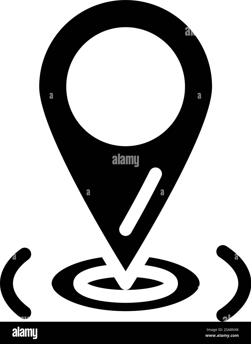 pointer red map location glyph icon vector. pointer red map location sign. isolated symbol ...