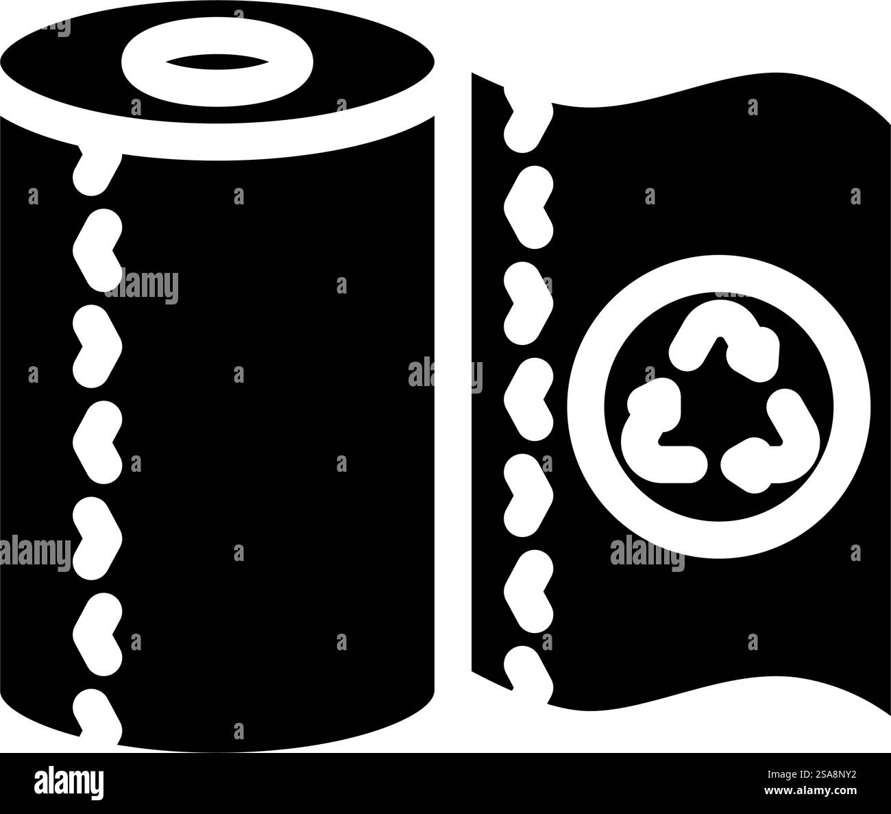 recycling paper towel glyph icon vector. recycling paper towel sign ...