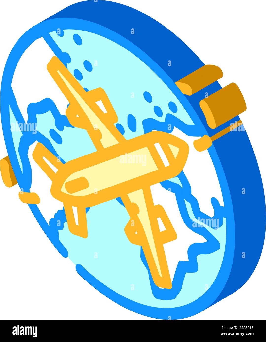 airplane planet map location isometric icon vector. airplane planet map ...