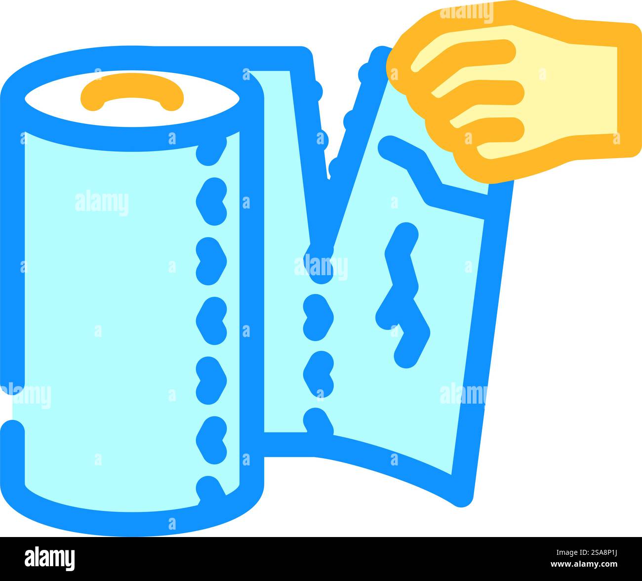 hand tearing paper towel color icon vector. hand tearing paper towel ...