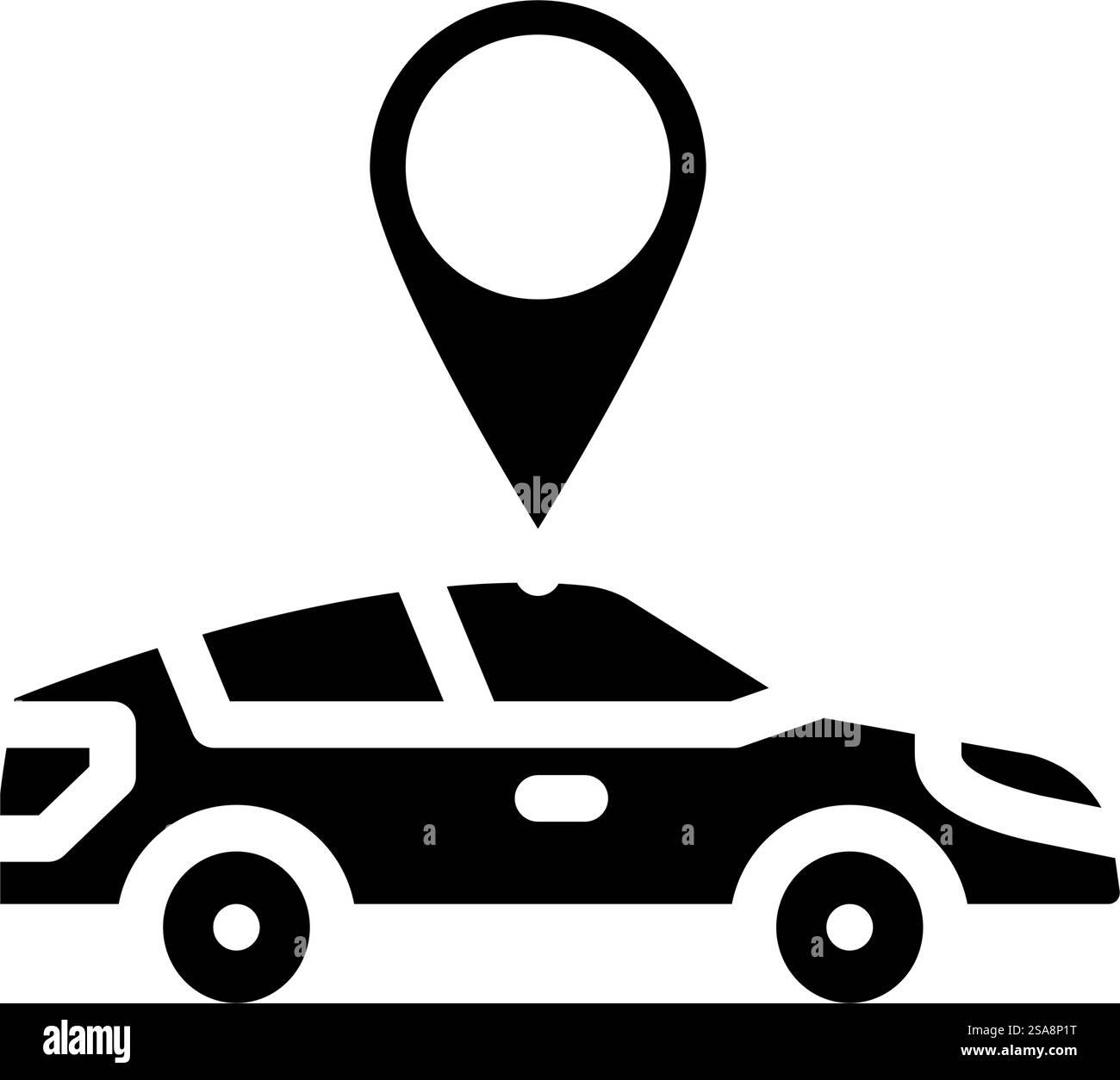 car map location glyph icon vector. car map location sign. isolated ...