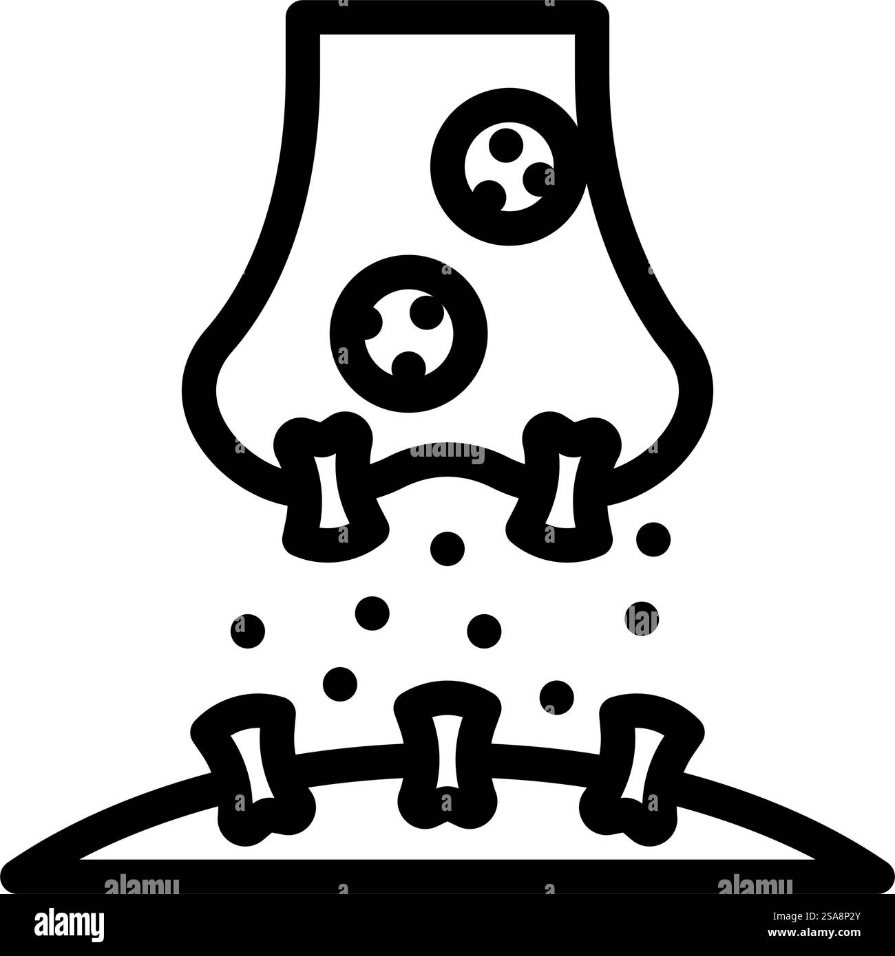 synaptic transmission neuroscience neurology line icon vector. synaptic ...