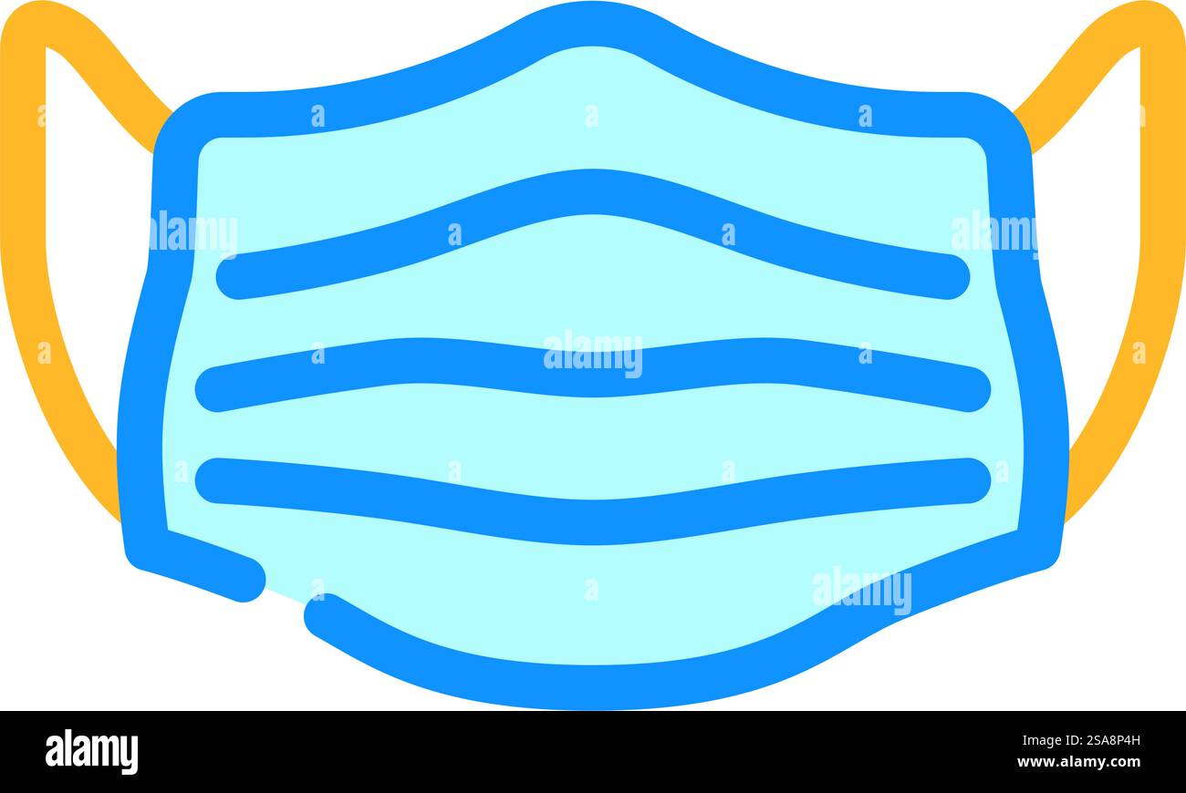 medical mask face color icon vector. medical mask face sign. isolated ...