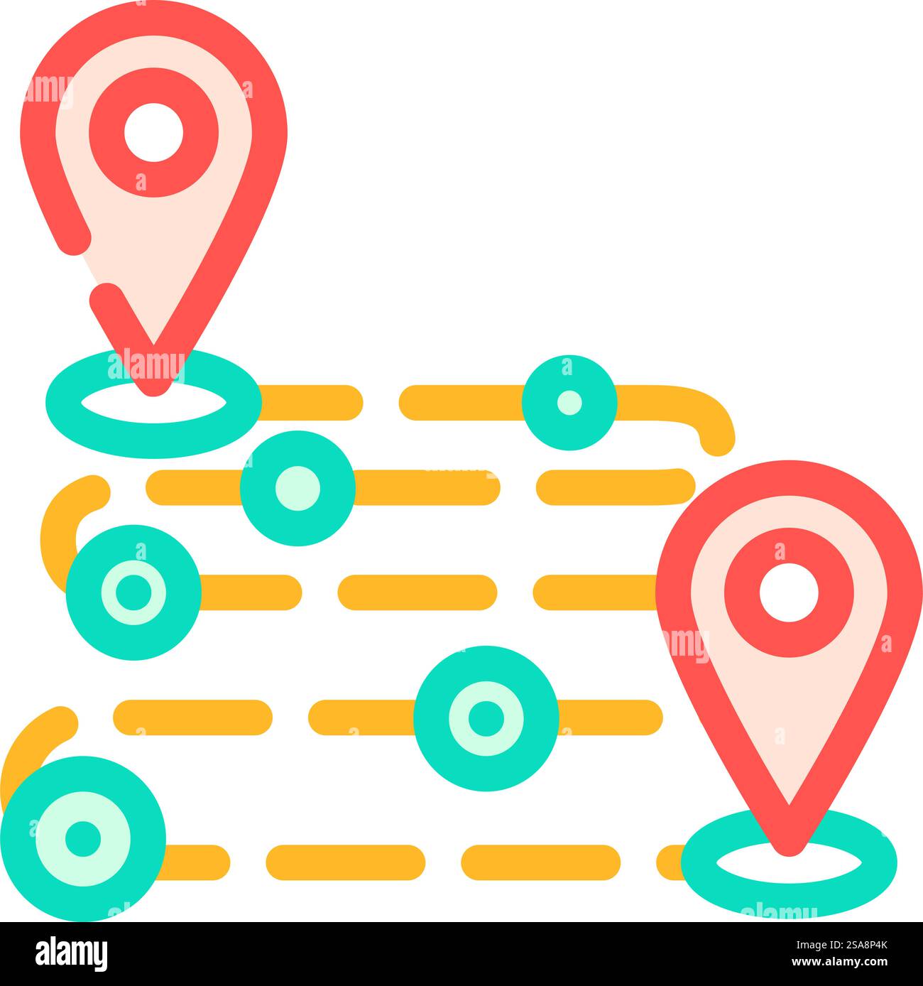 track airplane pointer map color icon vector. track airplane pointer ...