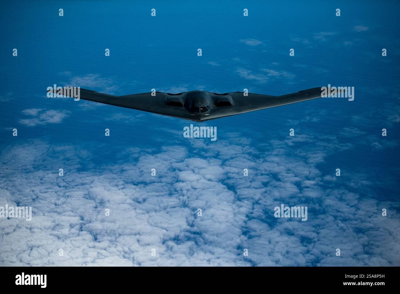A B-2 Spirit bomber deployed from Whiteman Air Force Base, Missouri ...