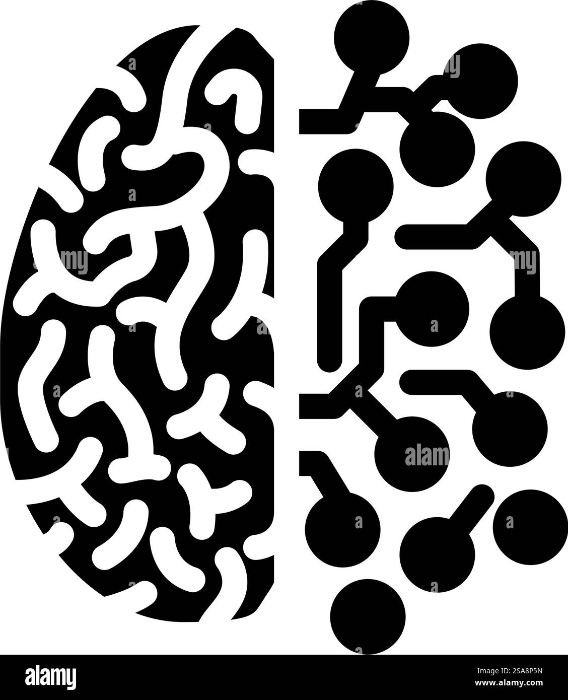 brain circuitry neuroscience neurology glyph icon vector. brain ...
