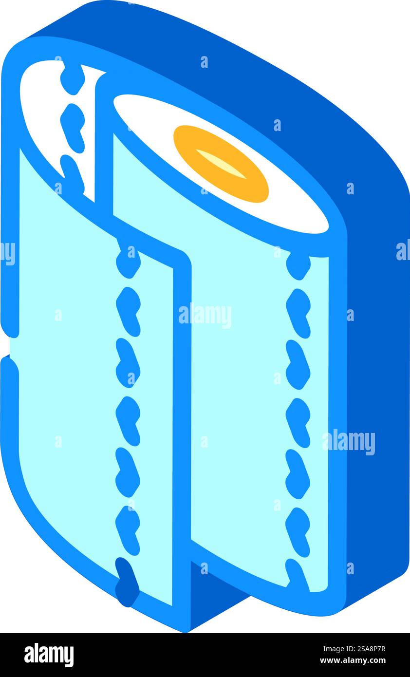 white roll paper towel isometric icon vector. white roll paper towel ...