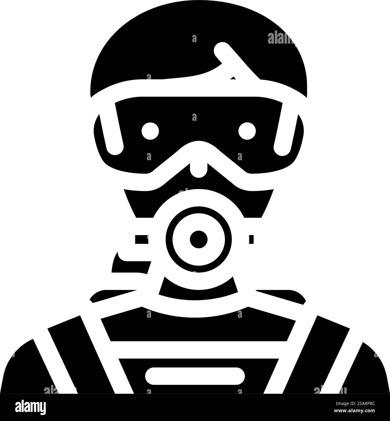 scuba diving mask face glyph icon vector. scuba diving mask face sign ...