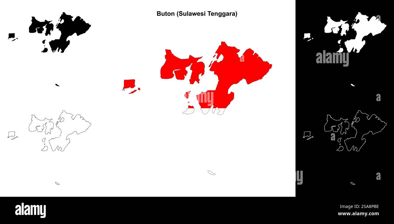 Buton blank outline map set Stock Vector Image & Art - Alamy