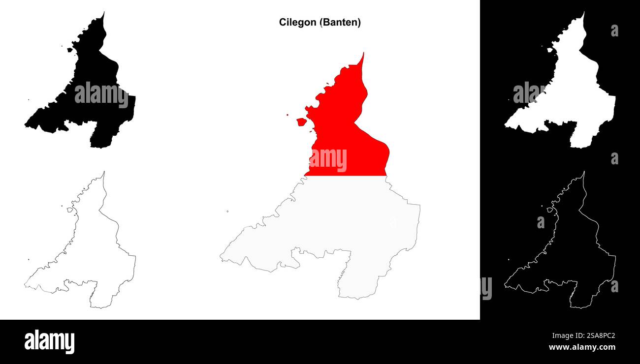 Cilegon vector outline map Stock Vector Images - Alamy