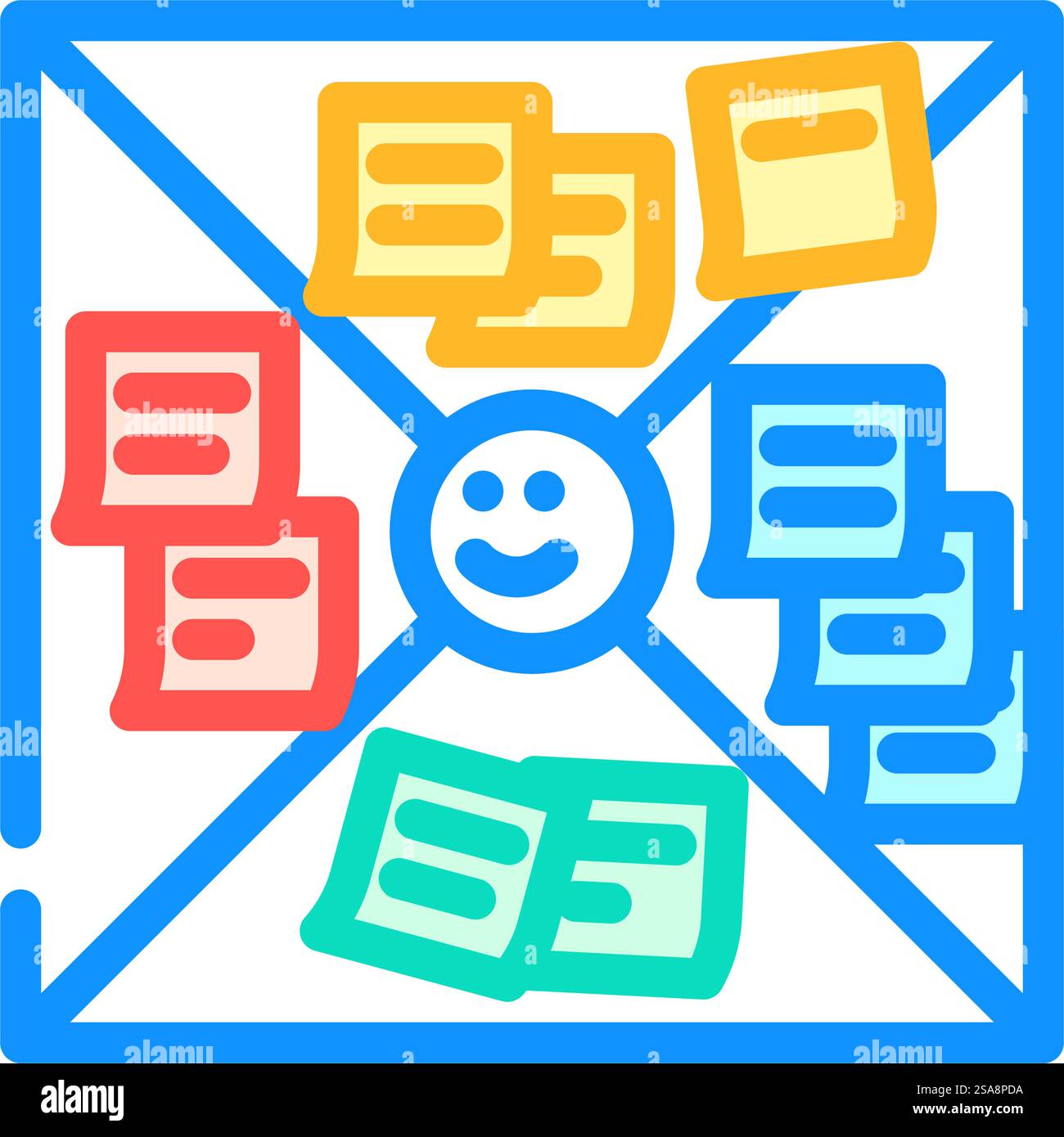 empathy map ux ui design color icon vector. empathy map ux ui design ...