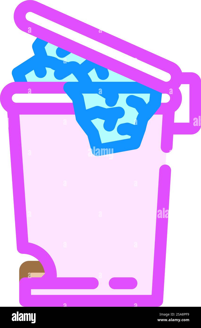 paper towel trash color icon vector. paper towel trash sign. isolated ...