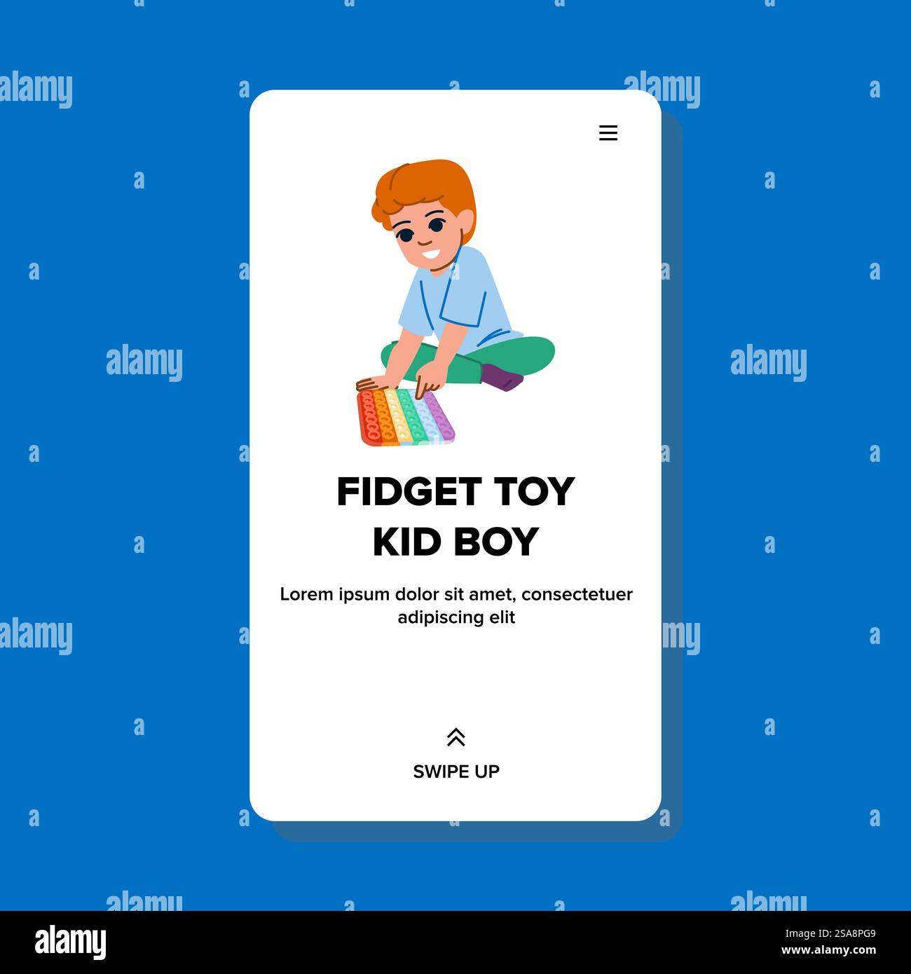 sensory fidget toy kid boy vector. child mental, popit play, children ...