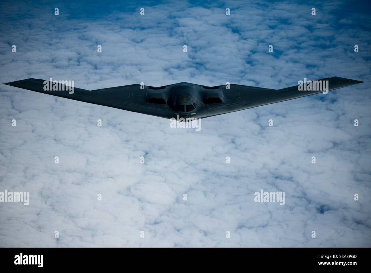 A B-2 Spirit bomber deployed from Whiteman Air Force Base, Missouri ...