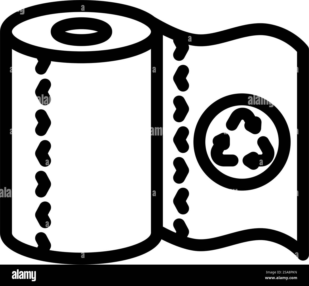recycling paper towel line icon vector. recycling paper towel sign ...