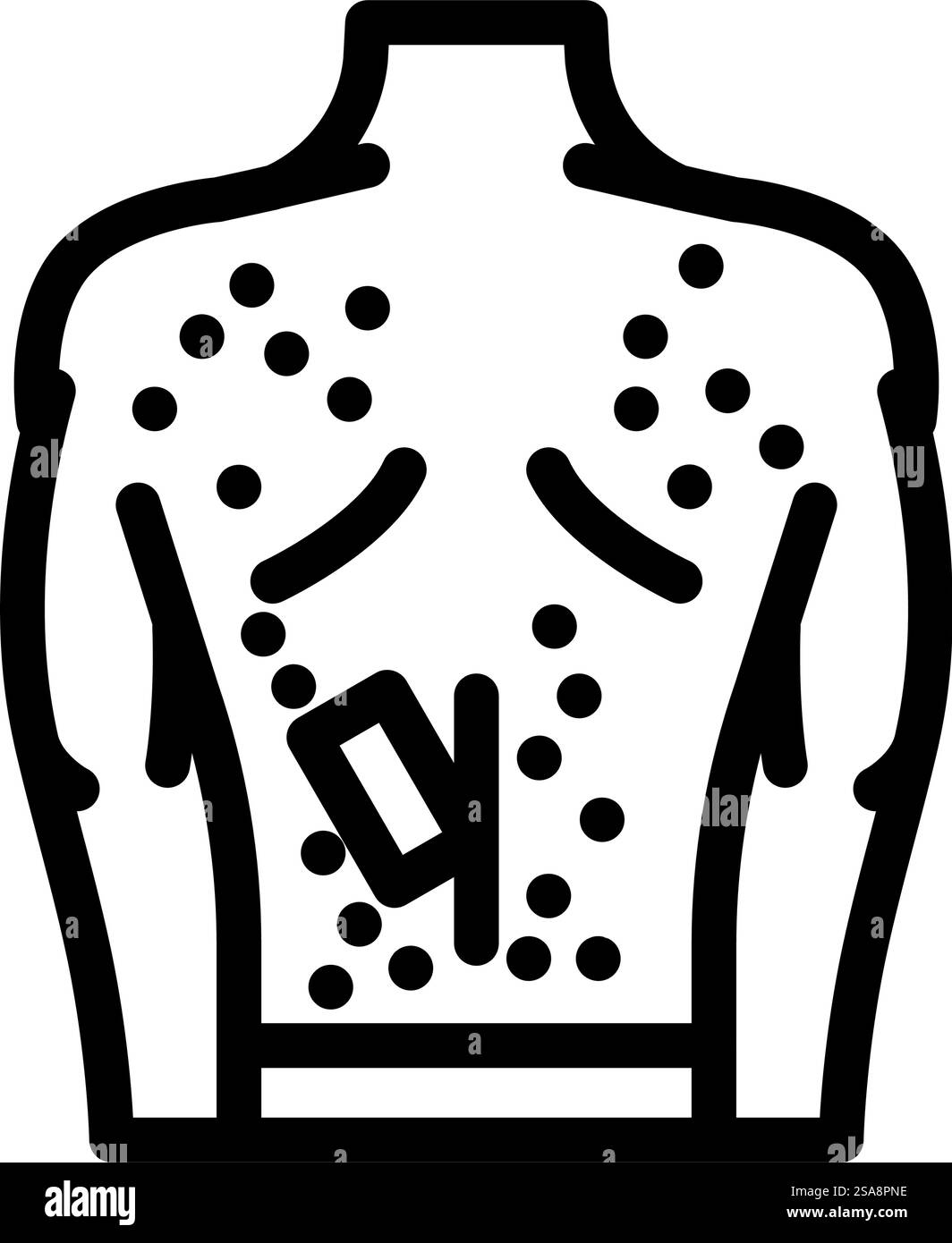 back waxing female line icon vector. back waxing female sign. isolated ...