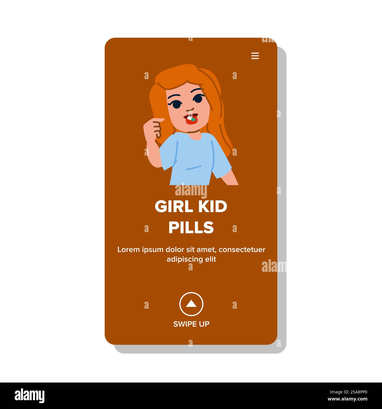 medicine girl kid pills vector. supplement pharmacy, danger medication ...