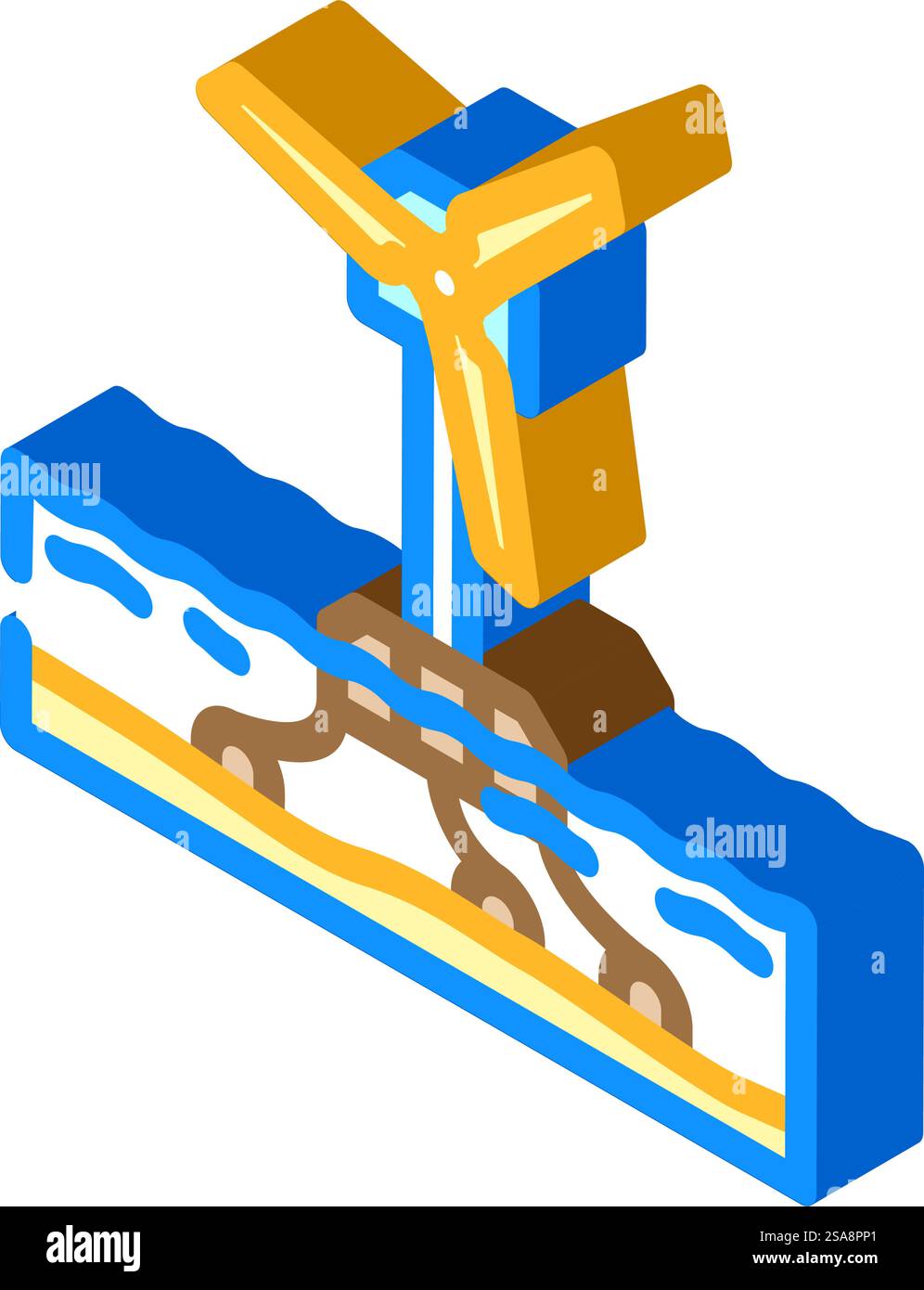 floating wind turbine isometric icon vector. floating wind turbine sign ...