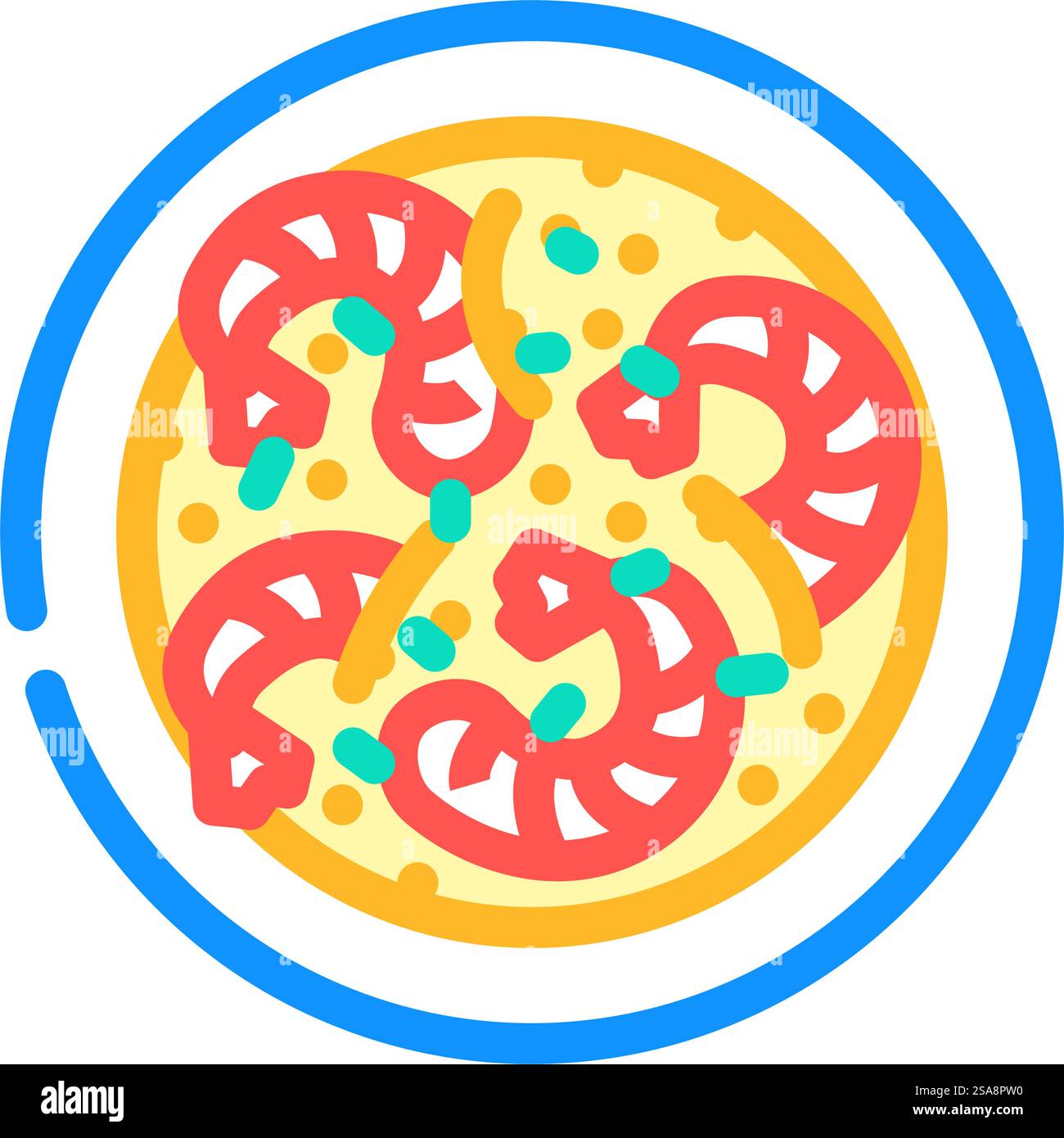 gambas al ajillo spanish cuisine color icon vector. gambas al ajillo ...