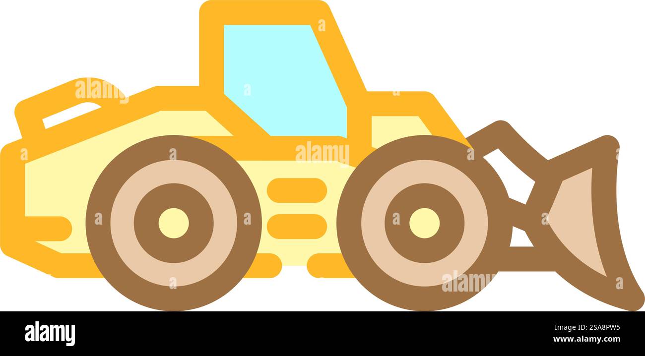 wheel loader construction vehicle color icon vector. wheel loader ...