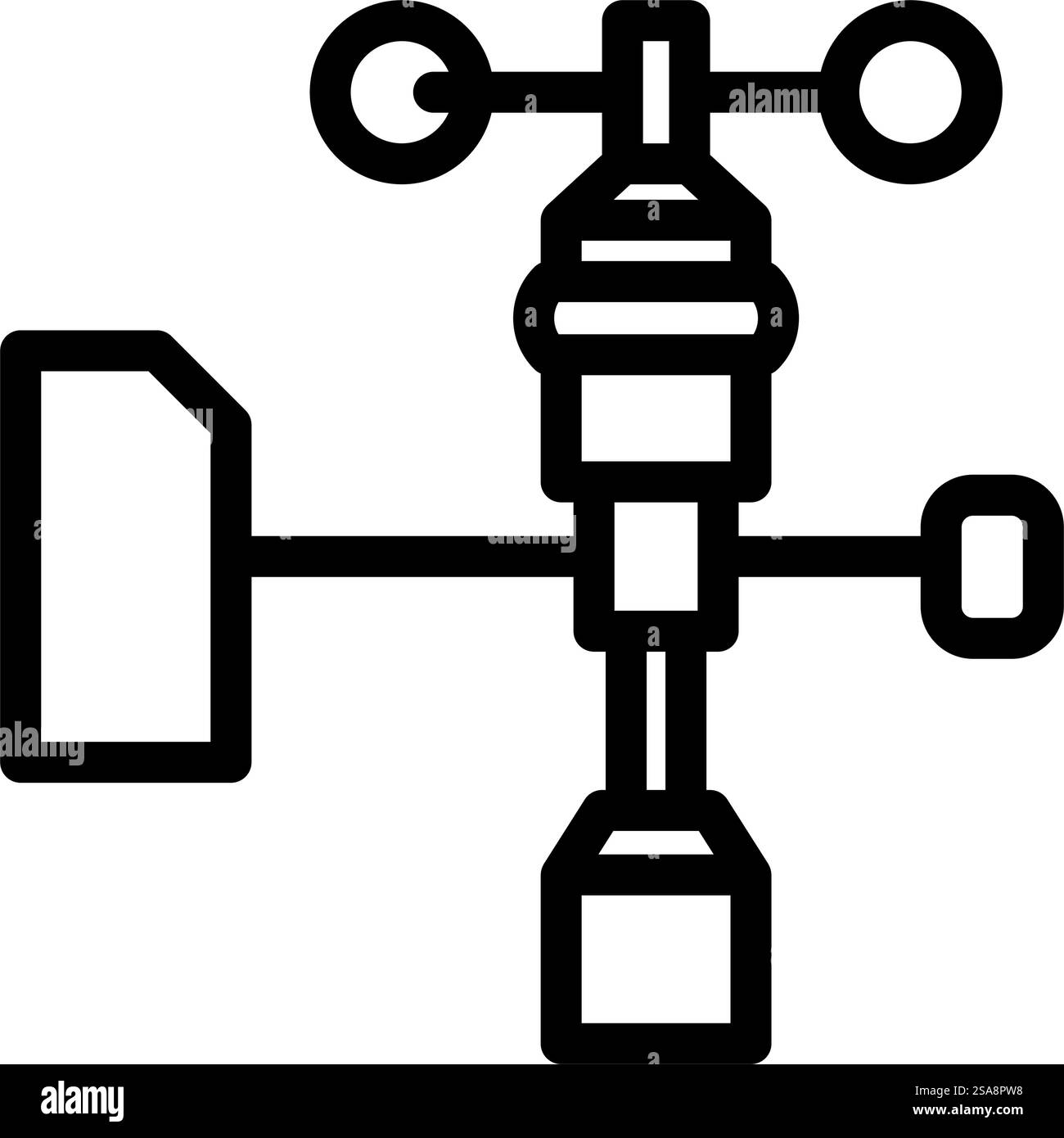 measurement wind turbine line icon vector. measurement wind turbine ...