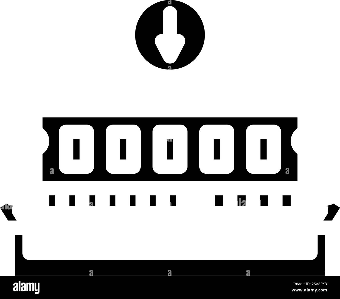 ram installation repair computer glyph icon vector. ram installation ...