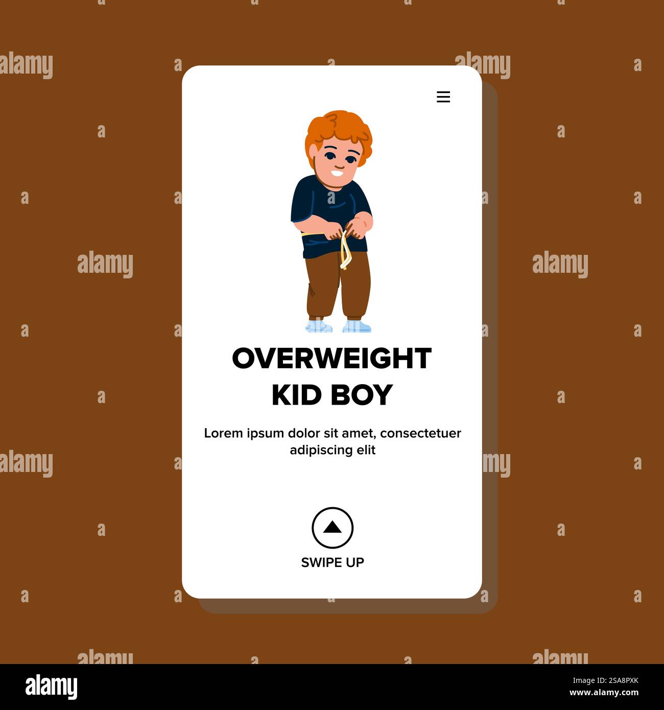 child overweight kid boy vector. fat obese, weight belly, school chubby ...