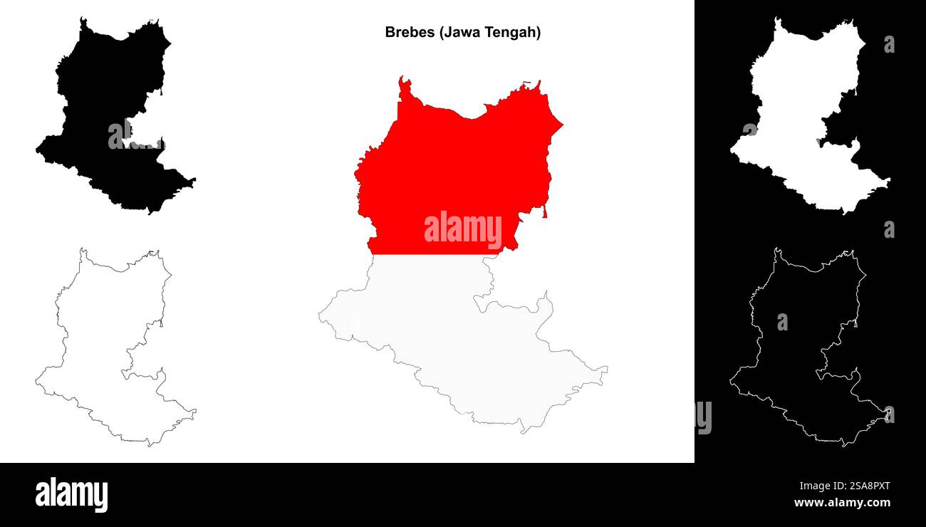 Brebes outline map hi-res stock photography and images - Alamy