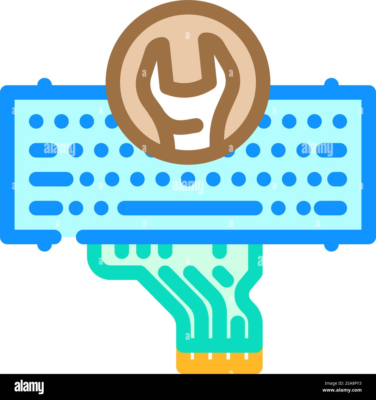 keyboard replacement repair computer color icon vector. keyboard ...