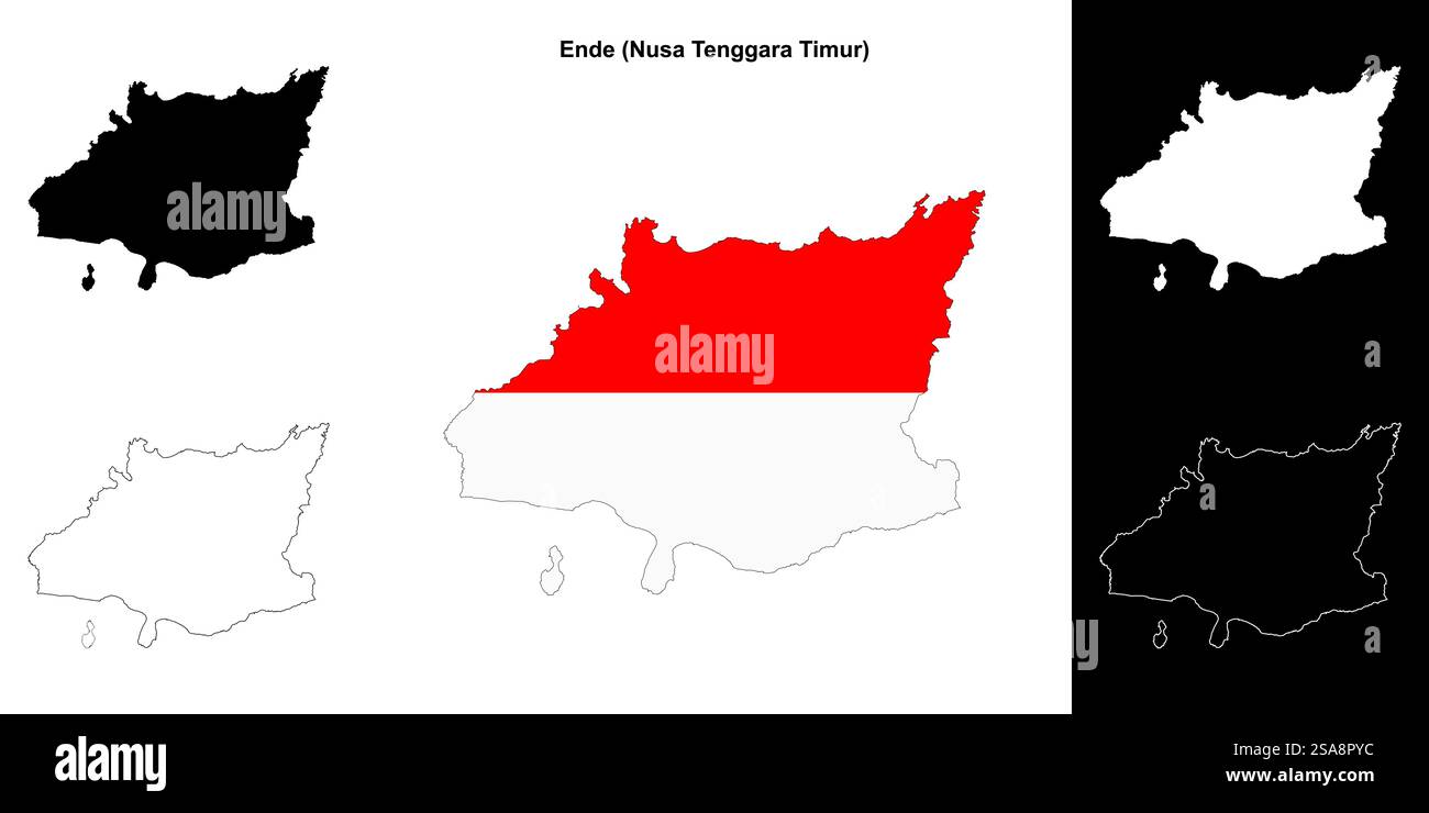 Ende blank outline map set Stock Vector Image & Art - Alamy