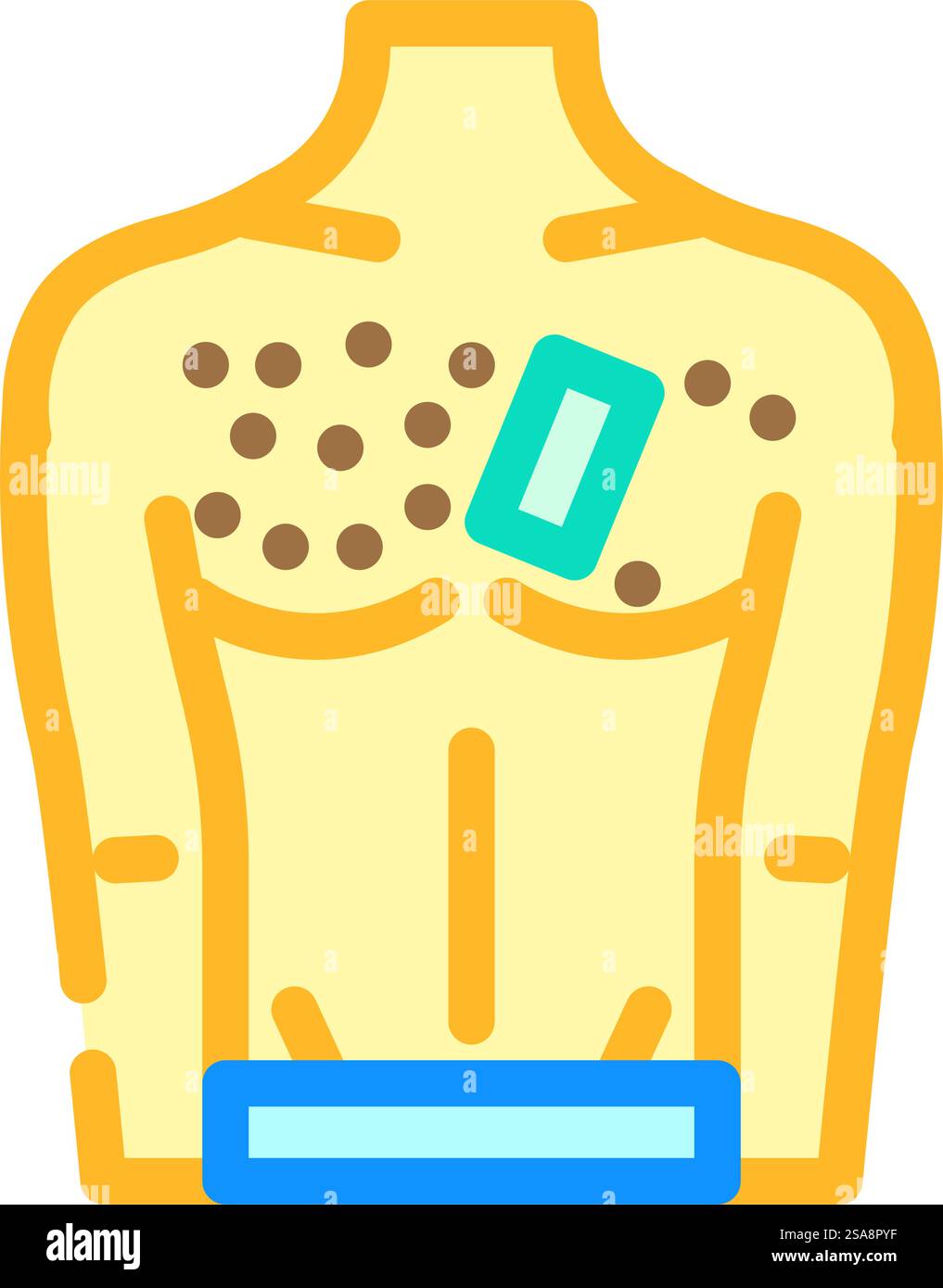 chest waxing male depilation color icon vector. chest waxing male ...