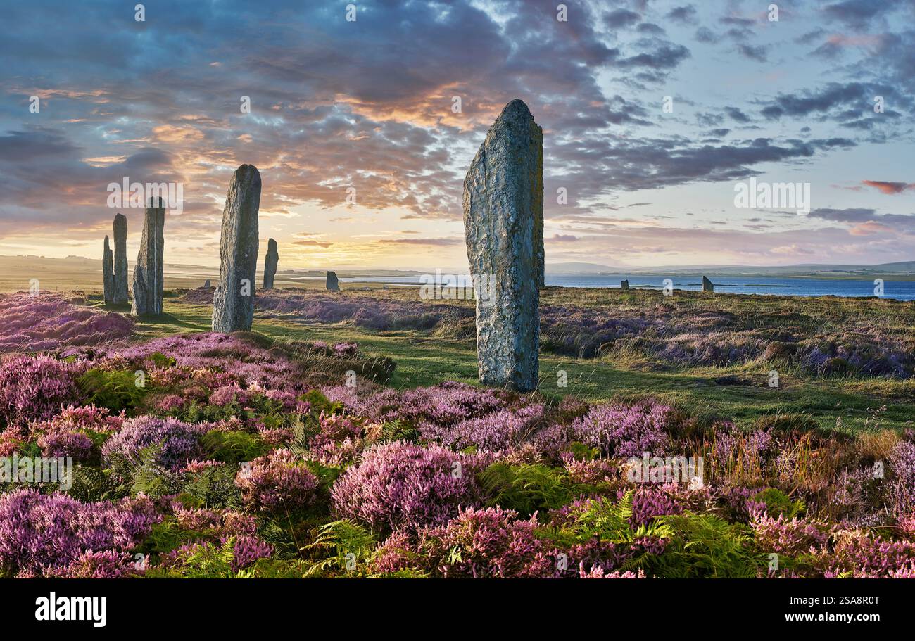 Photo of the Ring of Brodgar, Orkney, Scotland ( circa 2,500 to circa 2,000 BC) is a Neolithic ...