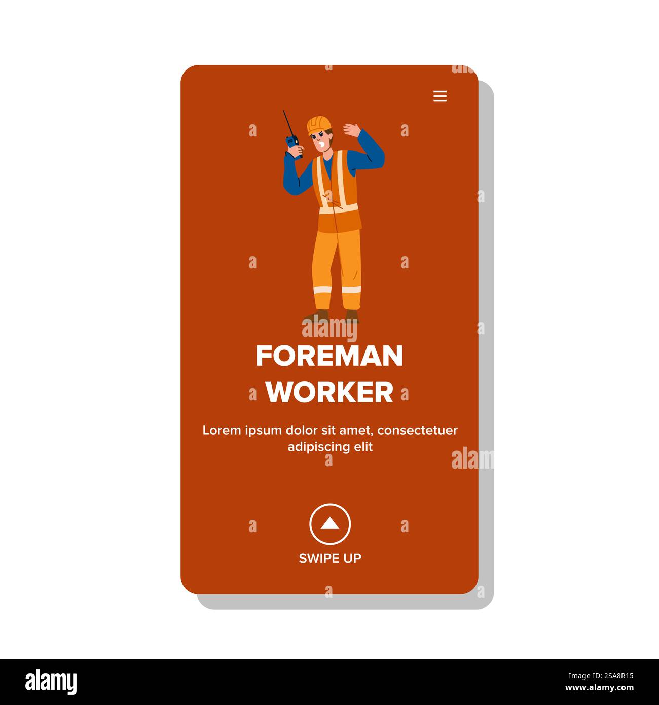 work foreman worker vector. industry builder, manager contractor, civil ...