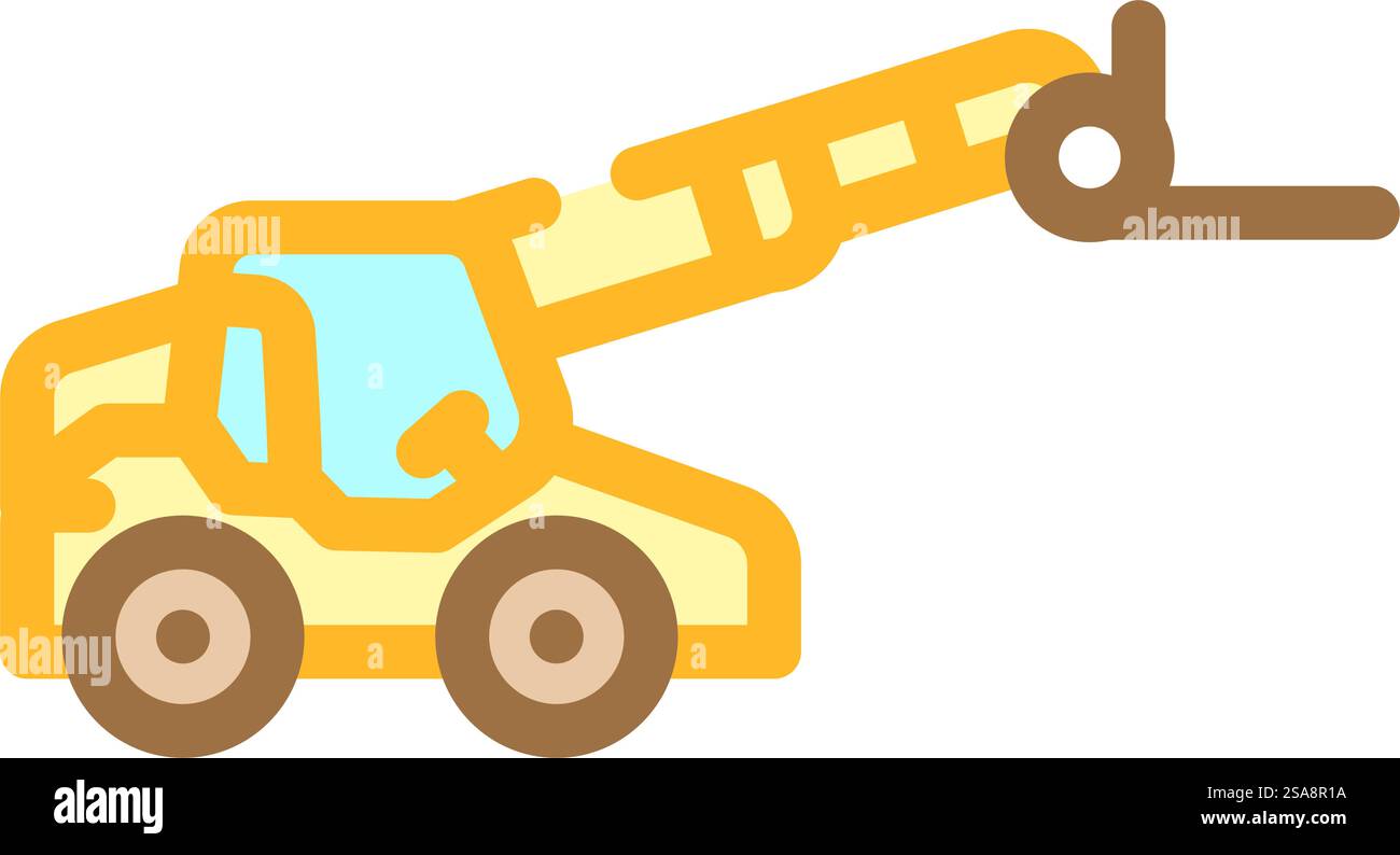 telescopic handler construction vehicle color icon vector. telescopic ...
