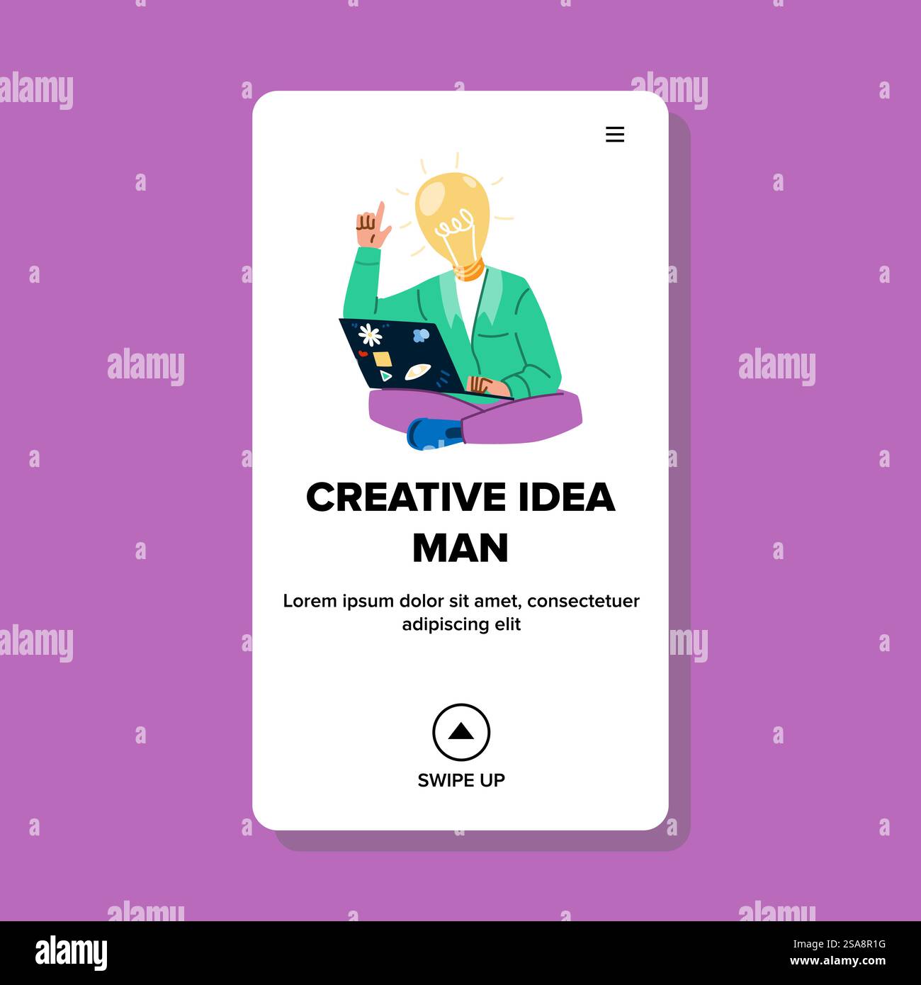 concept creative man idea vector. work art, business digital ...
