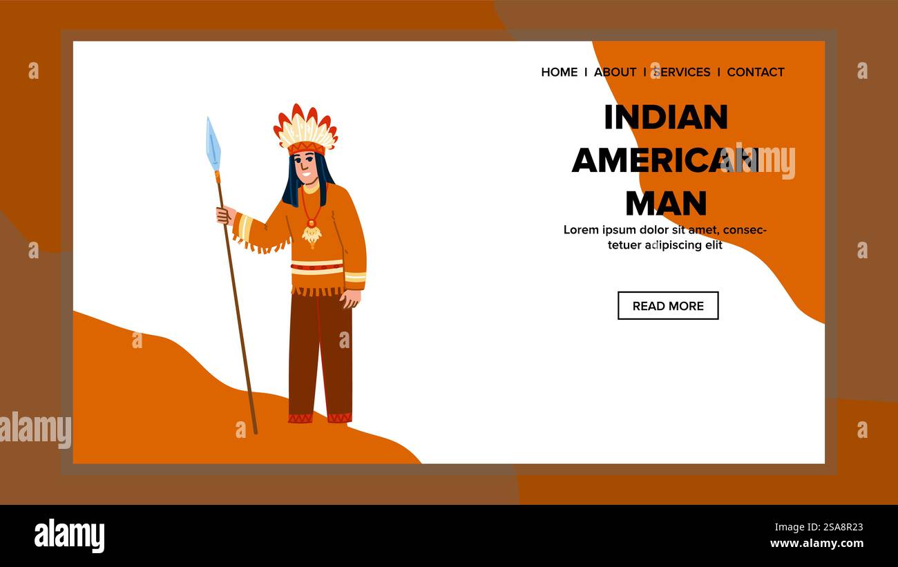 indigenous indian american man vector. men group, tribal headshot, look ...