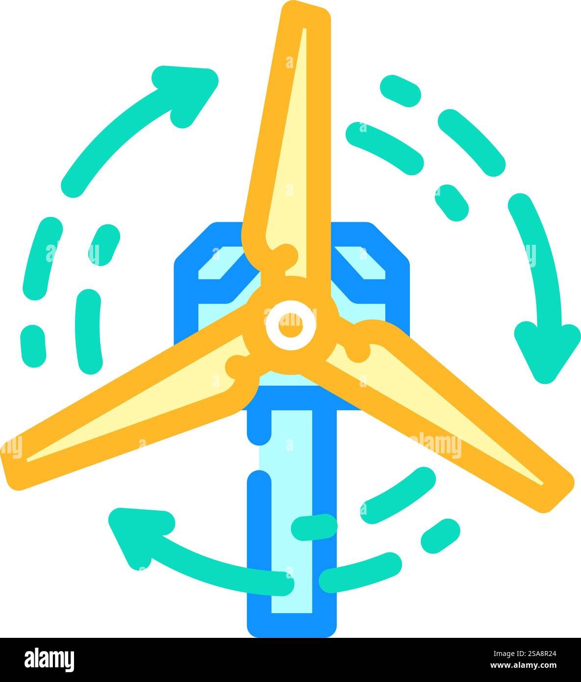 blades rotation wind turbine color icon vector. blades rotation wind ...