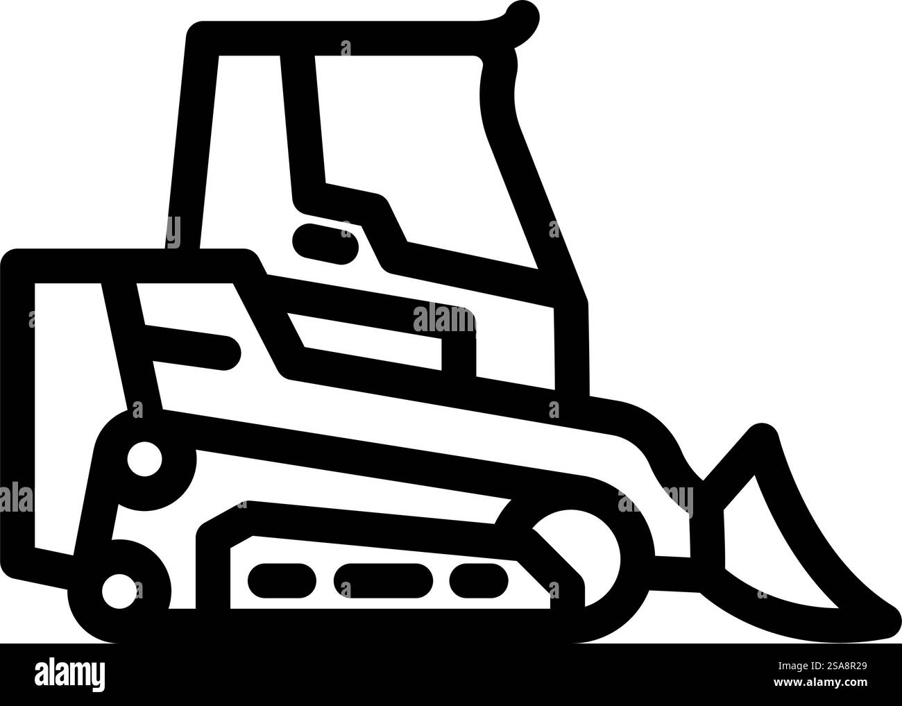skid steer construction vehicle line icon vector. skid steer ...