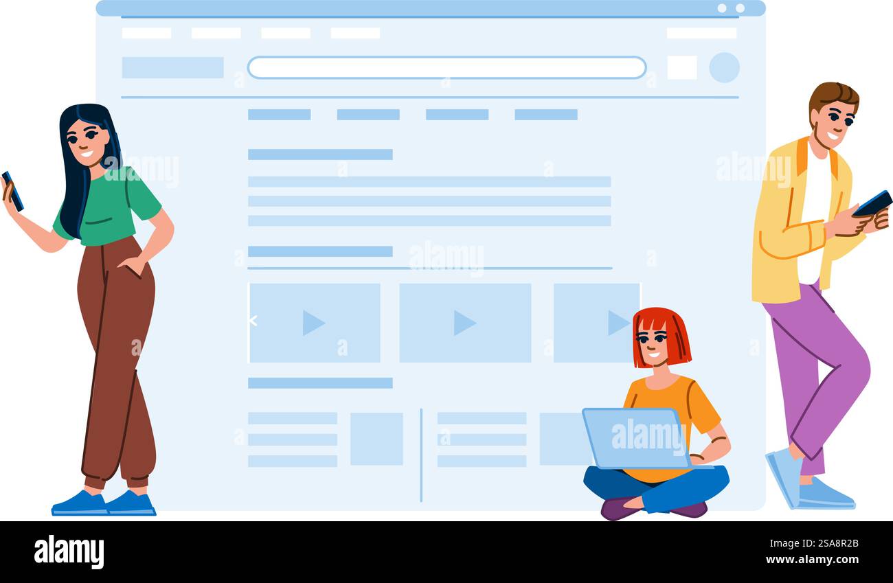 seo search engine result page vector. web website, browser google ...