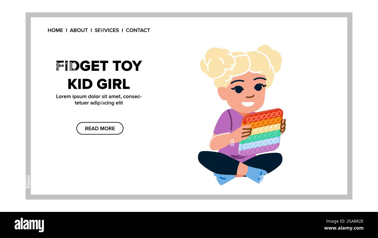 child fidget toy kid girl vector. playing play, trendy children ...