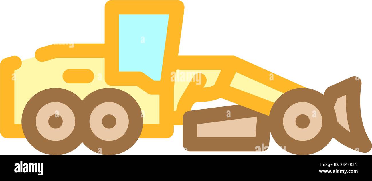 grader machine construction vehicle color icon vector. grader machine ...