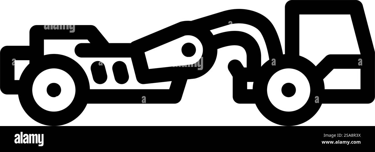 scraper machine construction vehicle line icon vector. scraper machine ...
