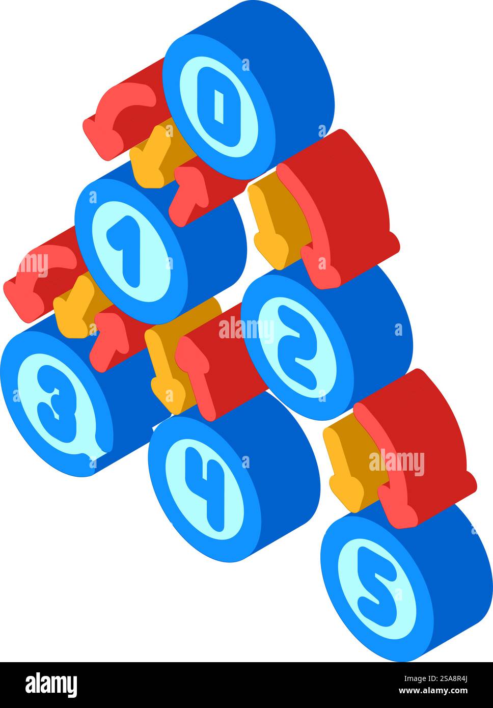 depth first search dfs isometric icon vector. depth first search dfs ...