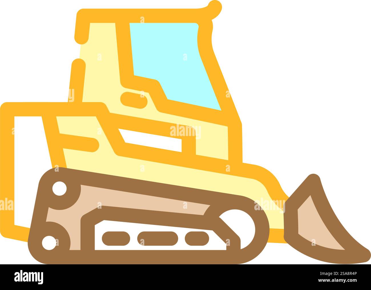 skid steer construction vehicle color icon vector. skid steer ...