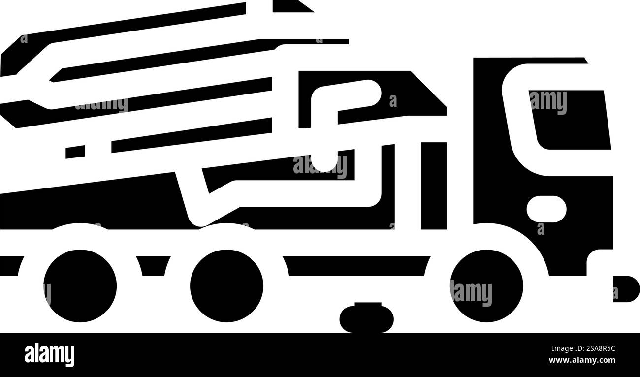 concrete pump construction vehicle glyph icon vector. concrete pump ...