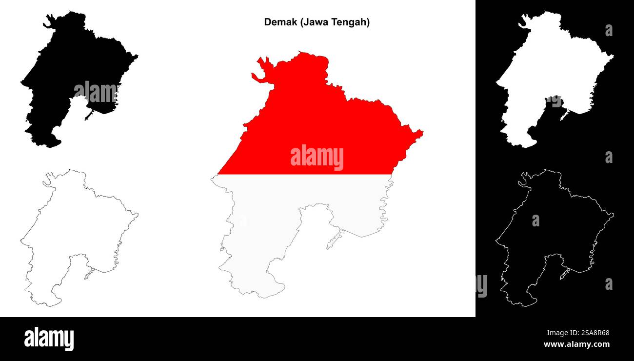 Demak vector map hi-res stock photography and images - Alamy