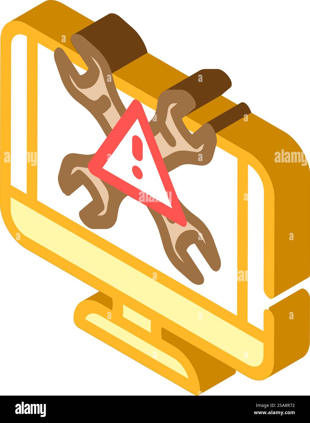 troubleshooting pc repair computer isometric icon vector ...